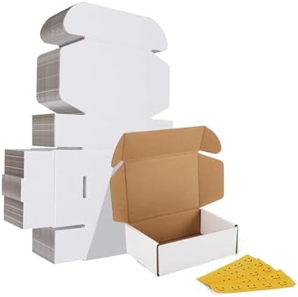 6x4x2 Shipping Boxes Set of 30, White Corrugated Cardboard Mailer Box ...
