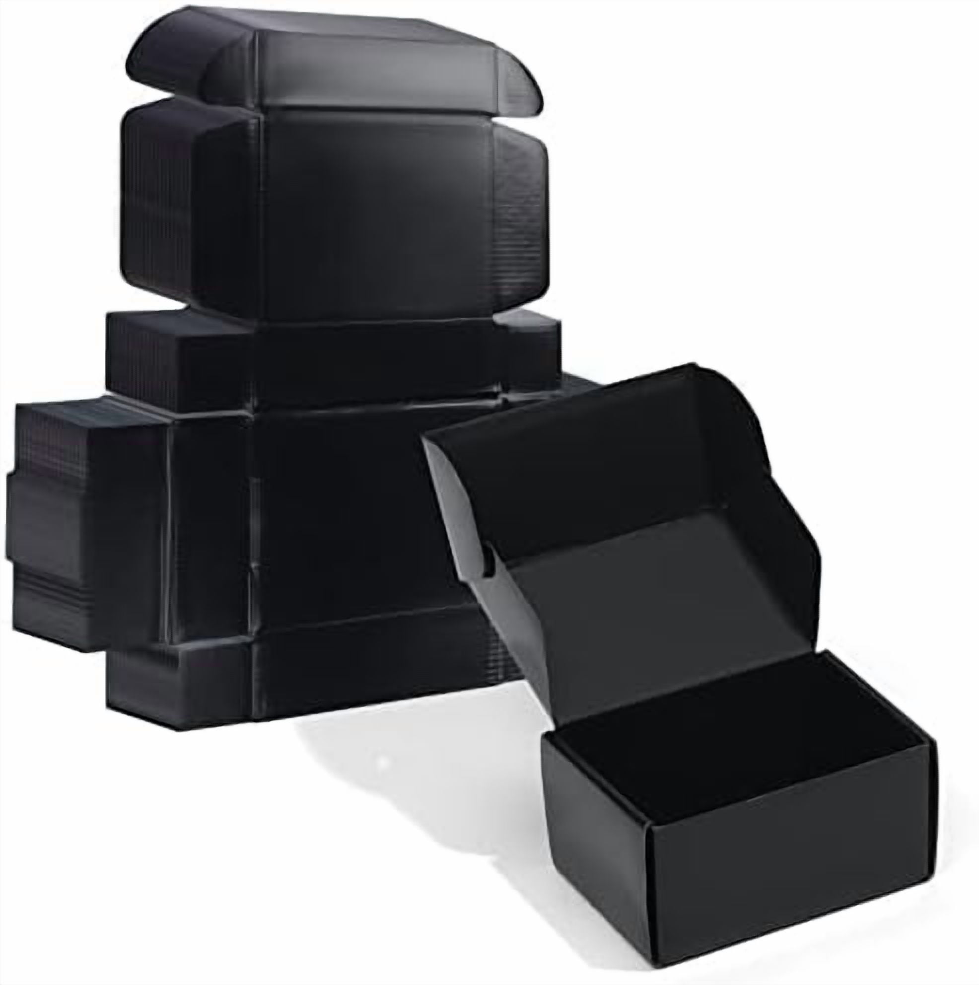 6x4x3 Black Small Shipping Boxes, 20 Packs Corrugated Cardboard Mailer ...