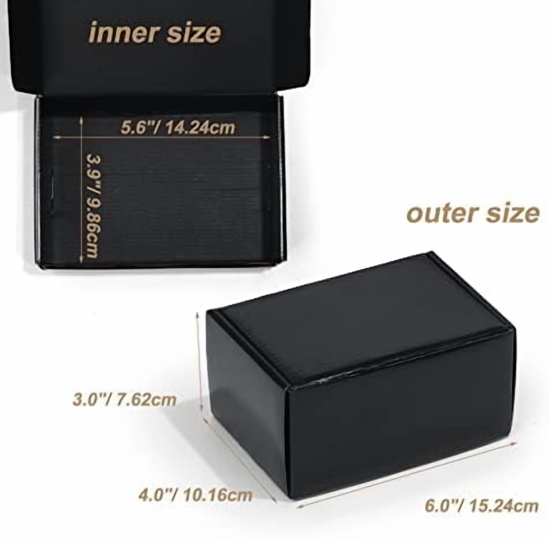 6x4x3 Black Small Shipping Boxes, 20 Packs Corrugated Cardboard Mailer ...