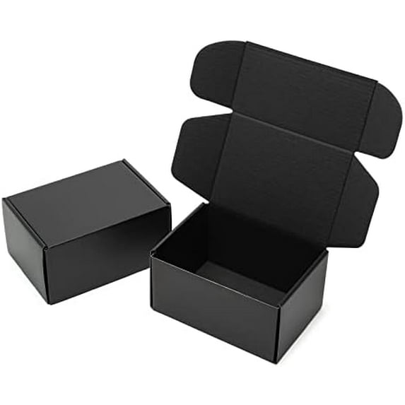 6x4x3 Inches Small Black Shipping Boxes 25 Pack - Corrugated Cardboard ...