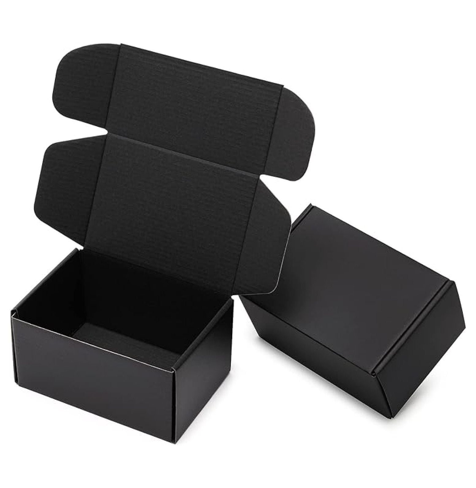 6x4x3 Small Black Shipping Boxes - 24 Pack Corrugated Cardboard Mailing ...