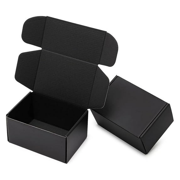 6x4x3 Small Black Shipping Boxes - 24 Pack Corrugated Cardboard Mailing ...