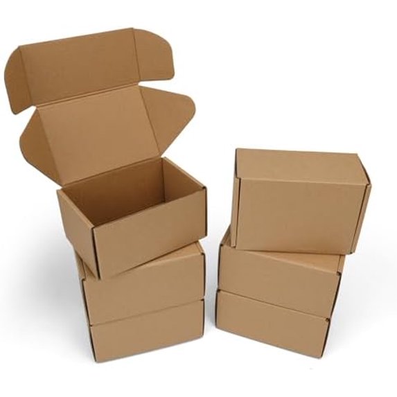 6x4x3 inch Shipping Boxes 6 Pack Brown, Tab Lock Tuck Top Mailer Boxes ...