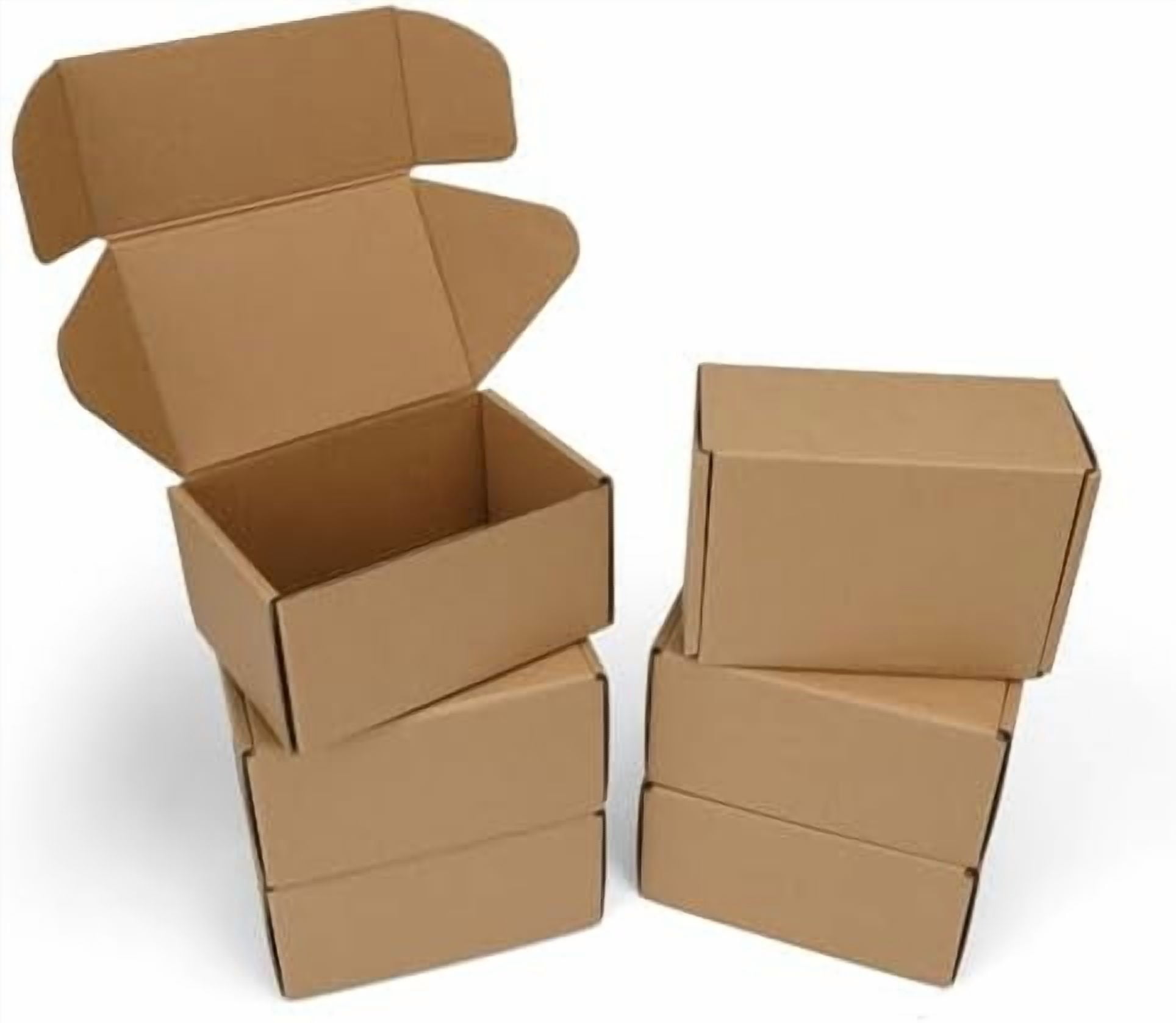 6x4x3 inch Shipping Boxes 6 Pack Brown, Tab Lock Tuck Top Mailer Boxes ...