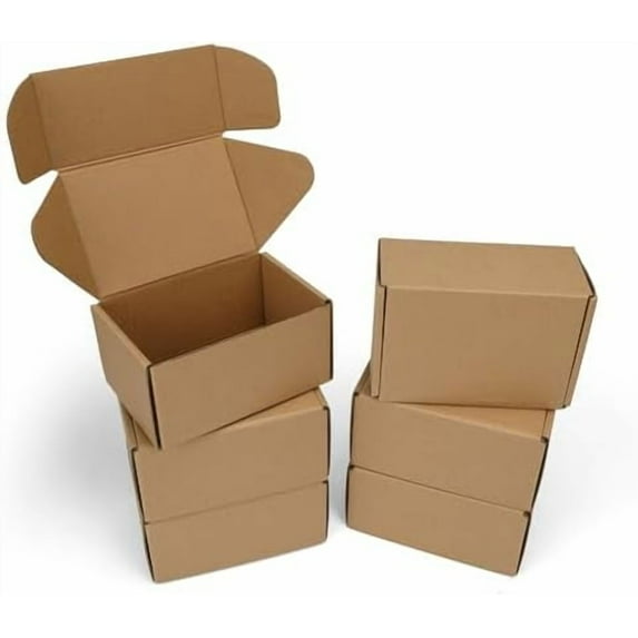 6x4x3 inch Shipping Boxes 6 Pack Brown, Tab Lock Tuck Top Mailer Boxes ...