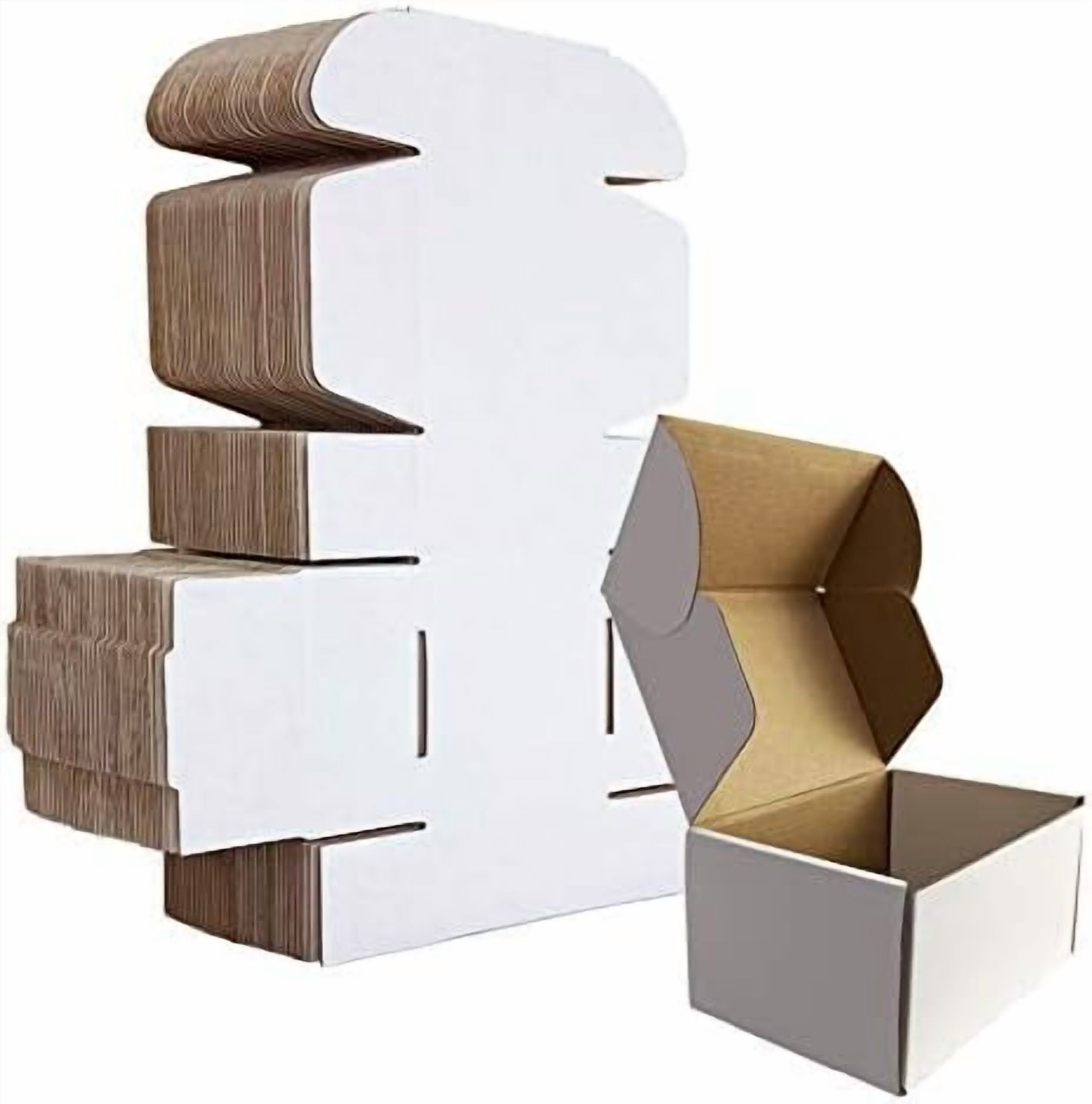 6x4x3 inches Shipping Boxes Set of 25, White Corrugated Cardboard Box ...