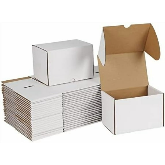 6x4x4 White Shipping Boxes Set of 25, Corrugated Cardboard Mailer Boxes ...
