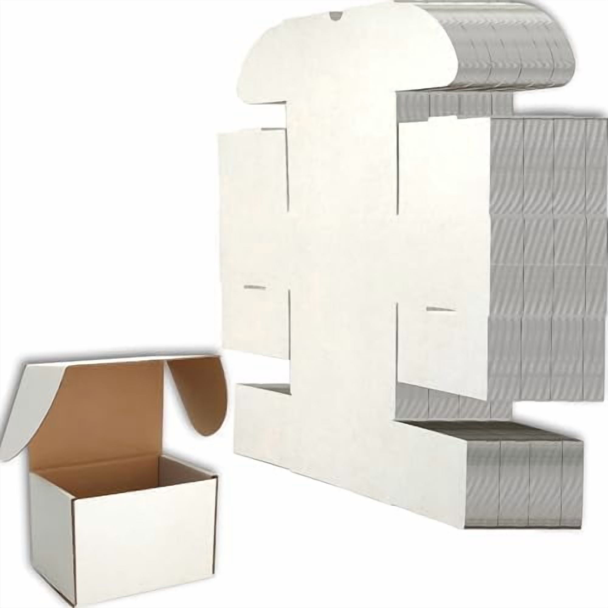 6x4x4 inches Small Shipping Boxes Set of 25 - White Mailer Corrugated ...