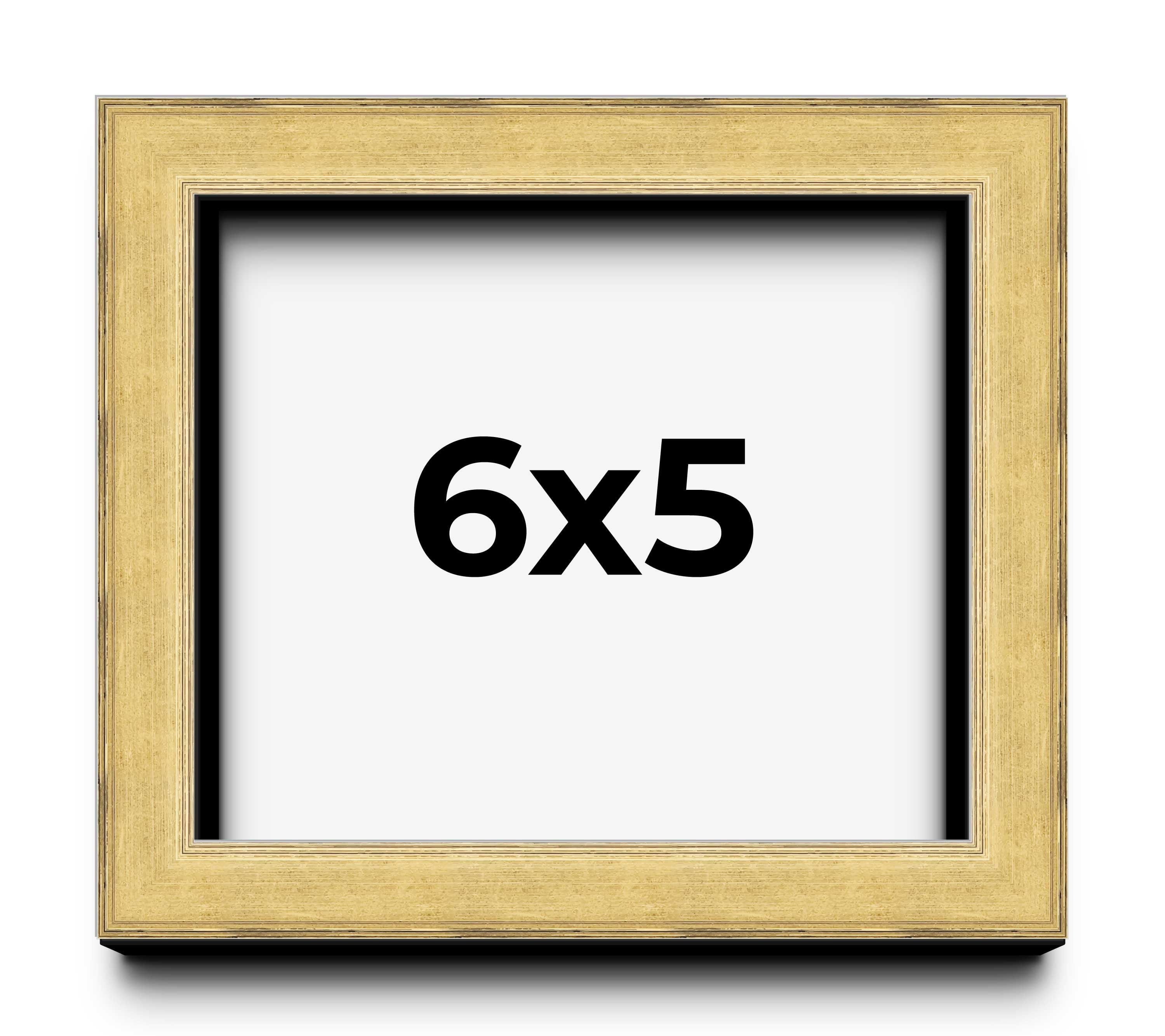 6x5 IN Shadow Box Frame Gold | 1.375 Inches Deep Real Wood Contemporary ...