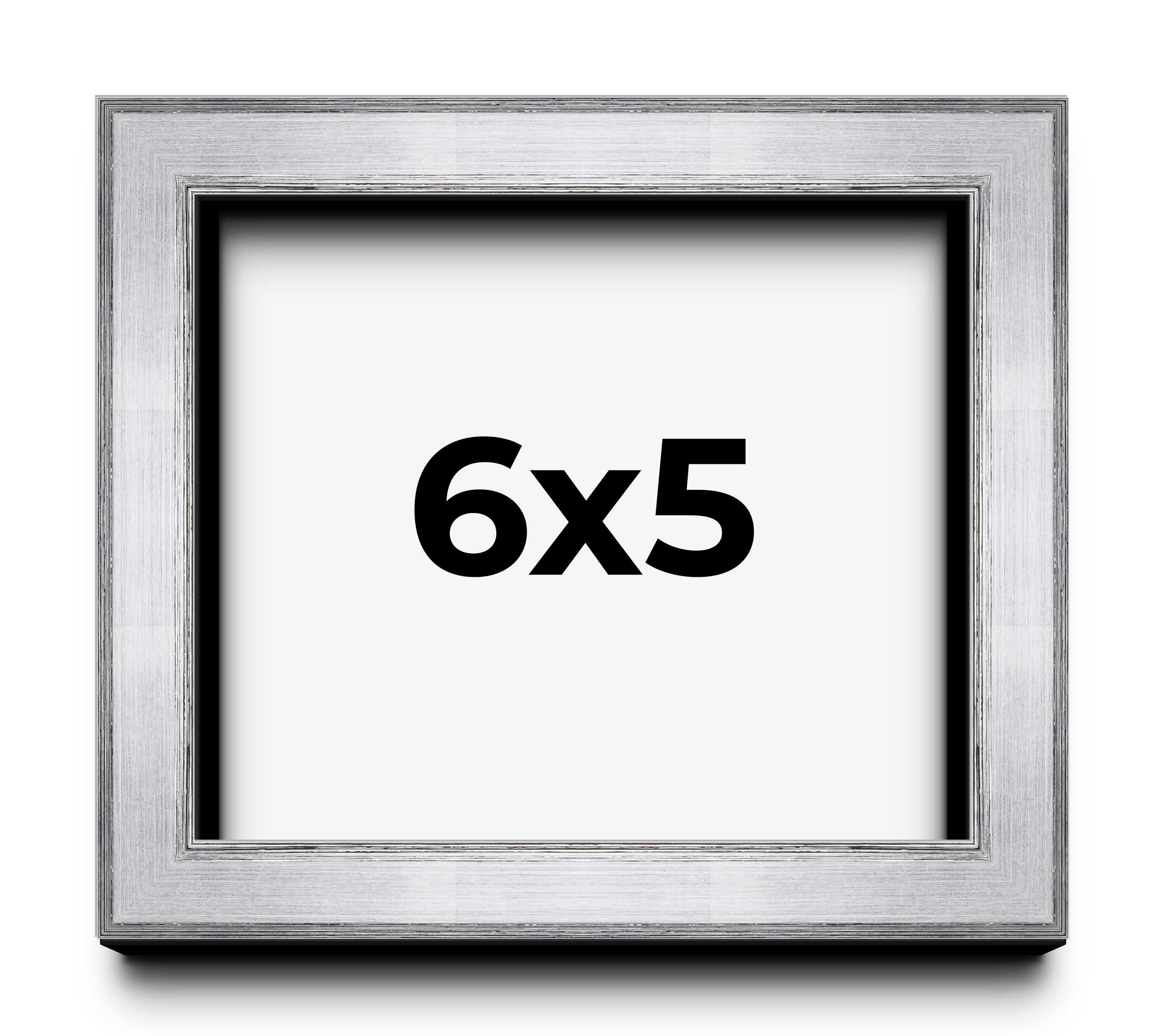 6x5 IN Shadow Box Frame Silver | 1.375 Inches Deep Real Wood ...