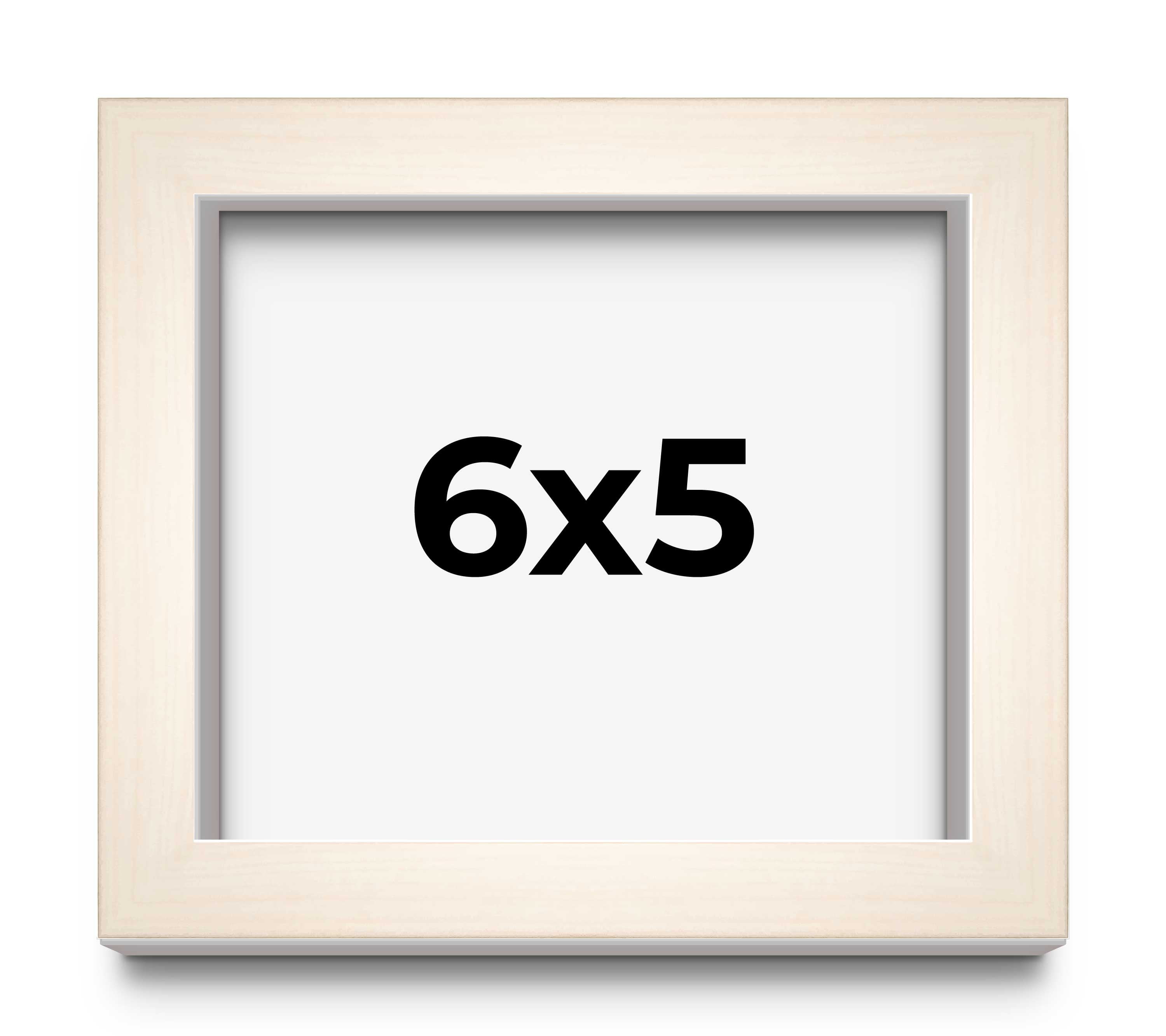 6x5 Shadow Box Cream of Wheat White Washed Display Frame | 0.875 Inches ...