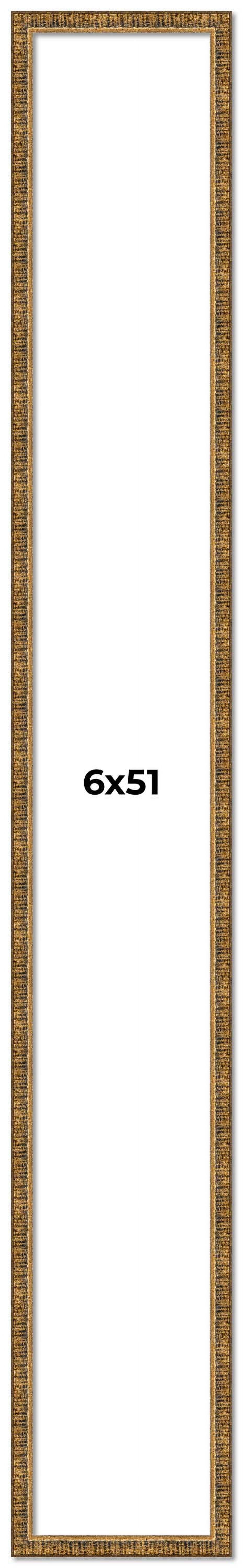 6x51 Frame Gold Solid Wood Picture Frame - Complete Modern Photo Frame ...