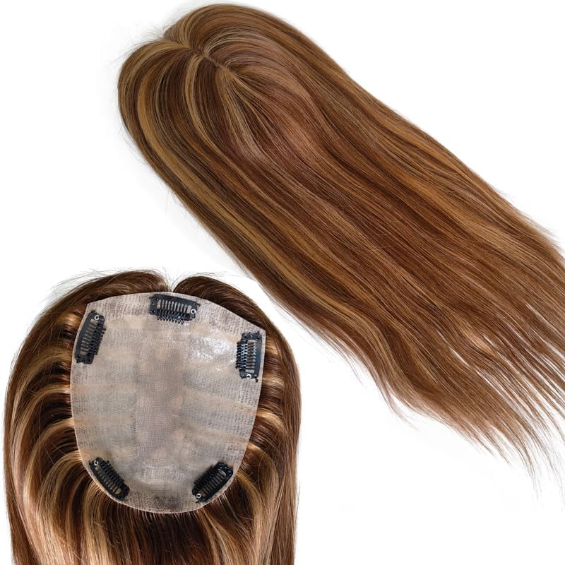 6x6.3in Silk Injection Hair Toppers for Women Real Human Hair Toppers ...