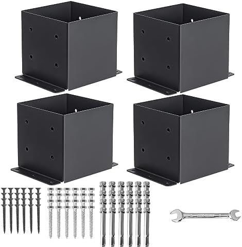 6x6 Base 4 count, (Inner Size 5.6x5.6) Brackets Kit, Black -Coated ...