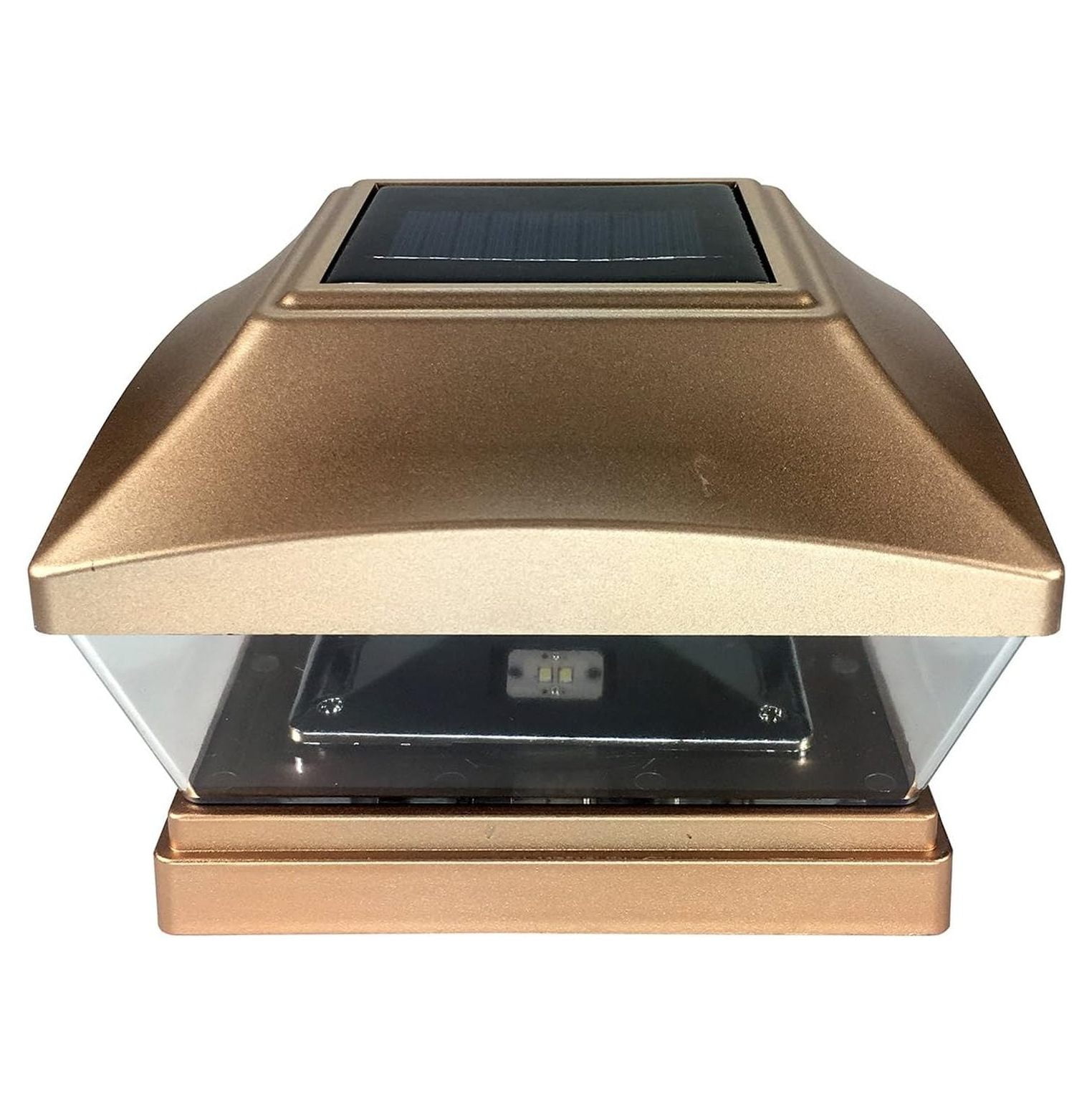 6x6 Copper Post Light Solar Powered LED Bright SMD 28 Lumens, 6-inch ...