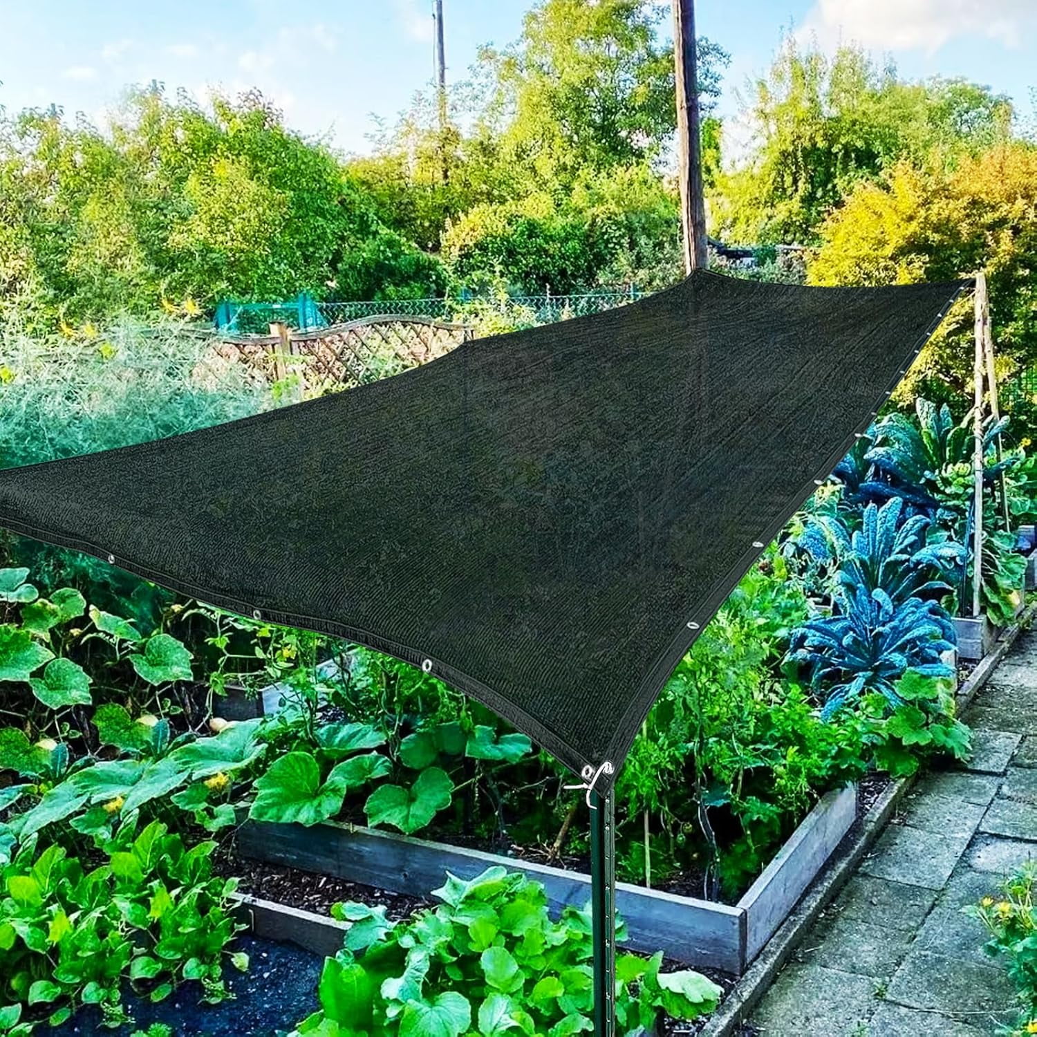 6x6 FT Shade Cloth with Brass Grommets 70% Shading Rate Mesh Shade ...