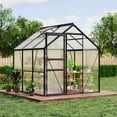 6x6 FT Walk-In Polycarbonate Greenhouse – Heavy Duty Aluminum Frame ...