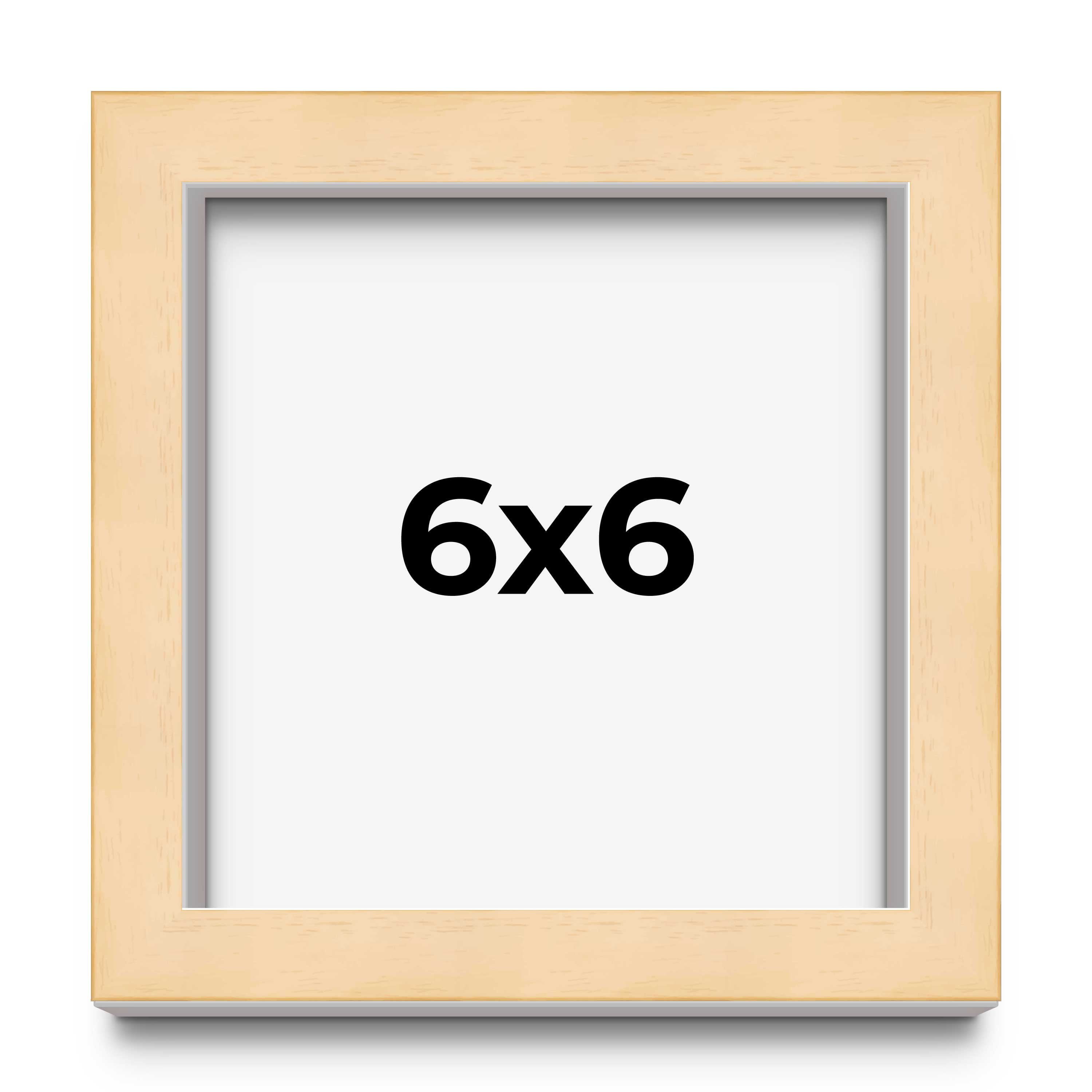 6x6 Frame Beige Real Wood Picture Frame Width 0.75 inches | Interior ...