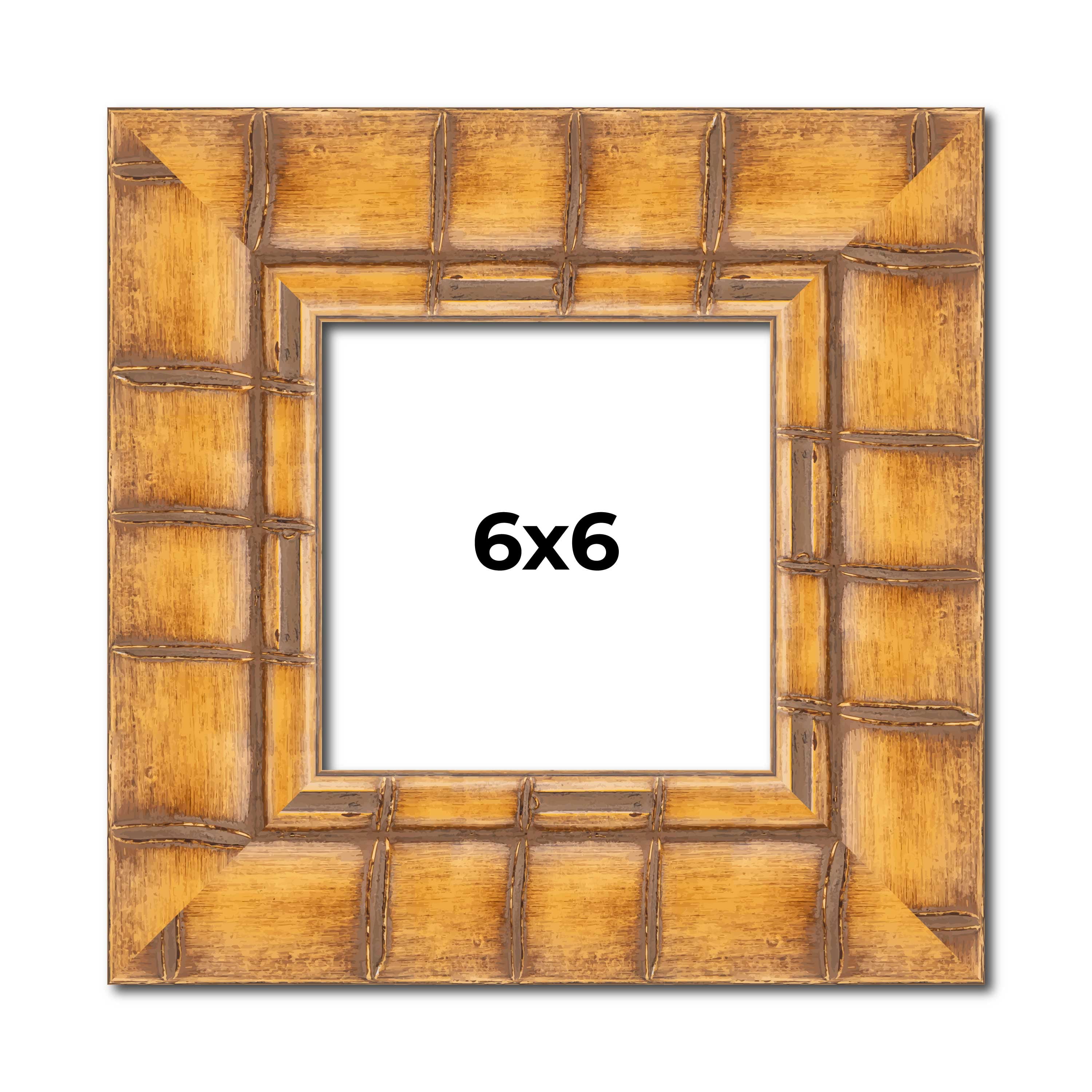 6x6 Frame Beige Real Wood Picture Frame Width 3 inches | Interior Frame ...