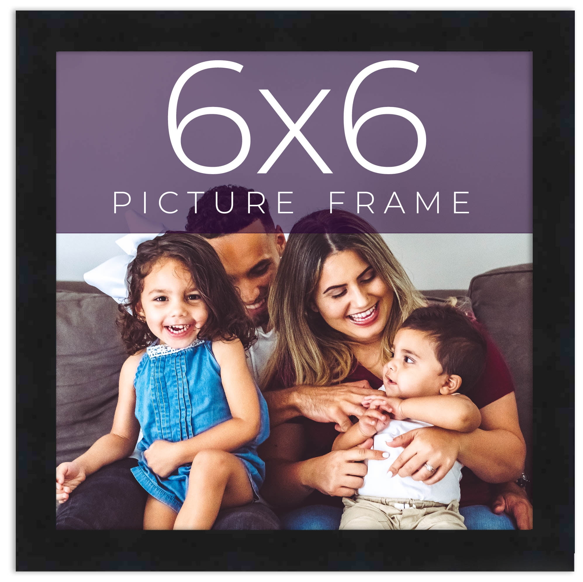 6x6 Frame Black Real Wood Picture Frame Width 0.75 inches | Interior ...