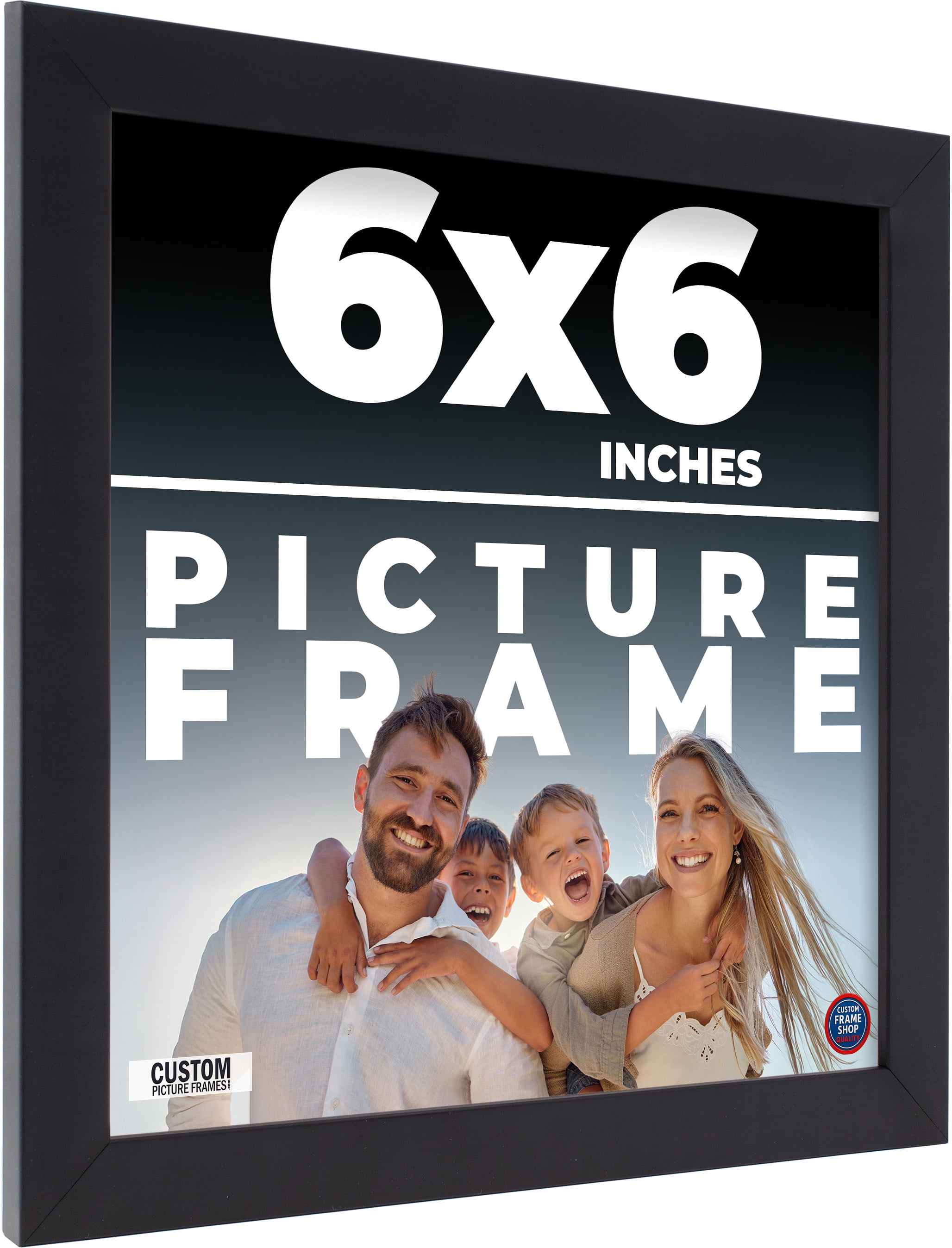 6x6 Frame Black Real Wood Picture Frame Width 0.75 inches | Interior ...