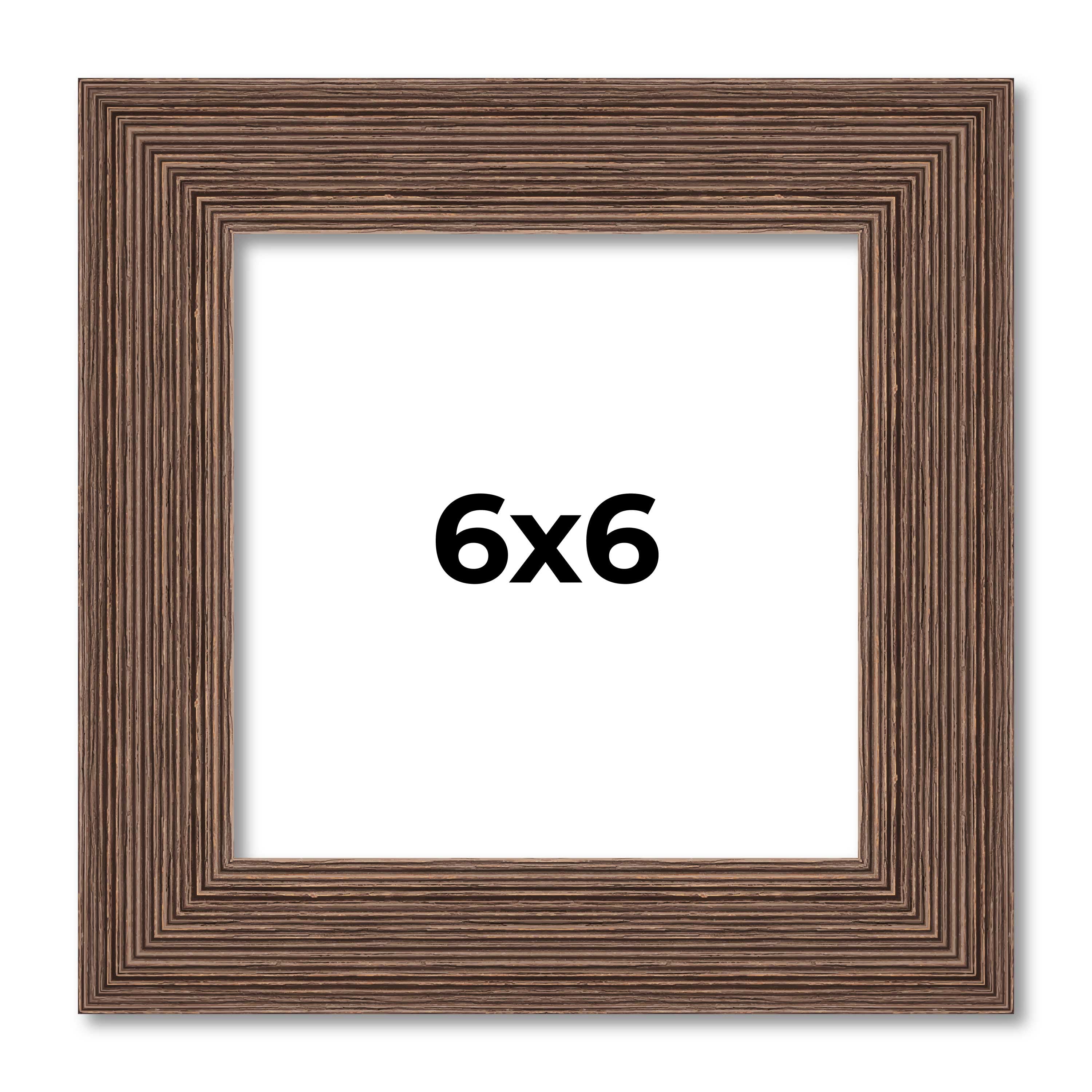 6x6 Frame Brown Farmhouse Solid Wood Picture Frame Width 1.5 Inches ...
