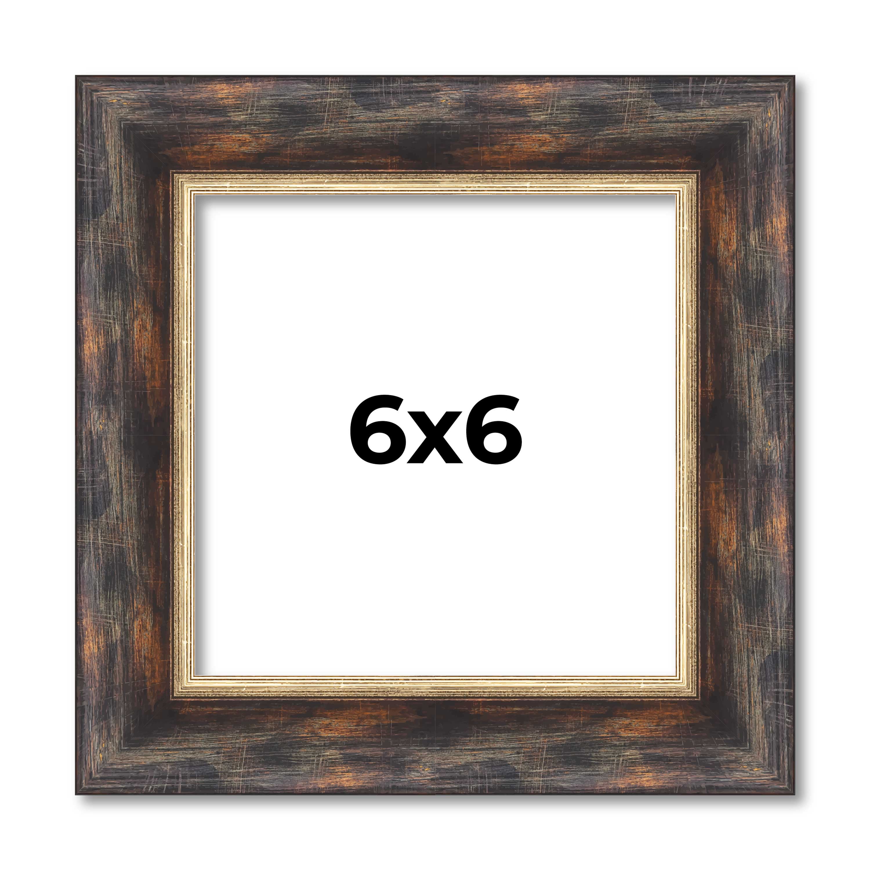 6x6 Frame Gold Real Wood Picture Frame Width 1.5 inches | Interior ...