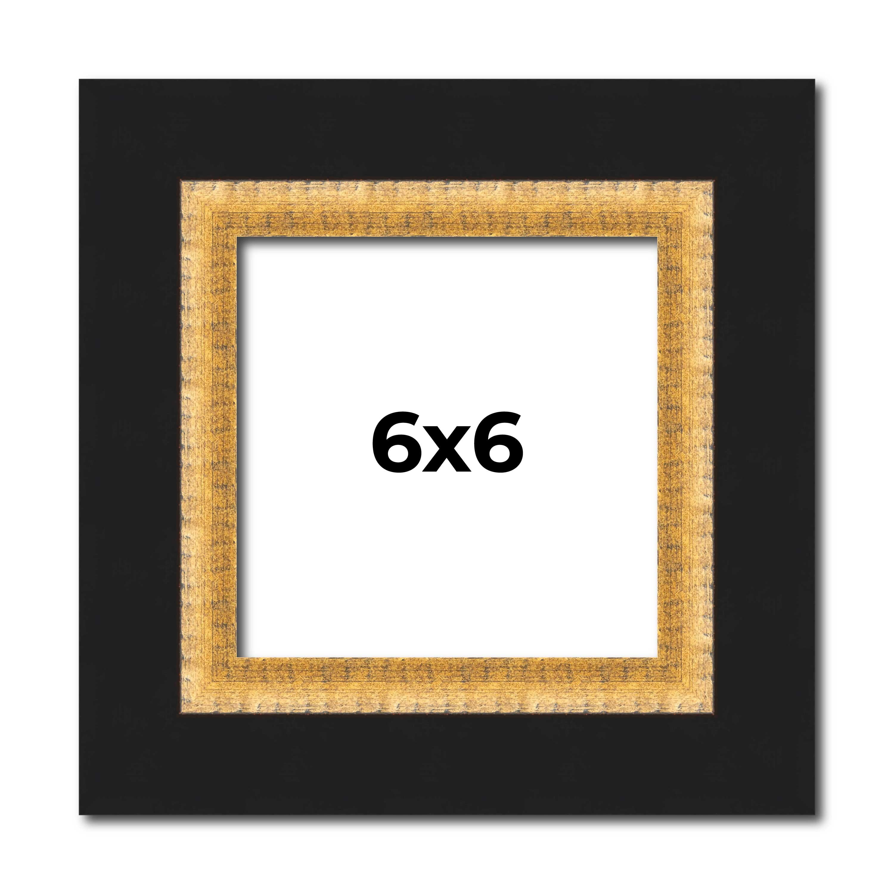 6x6 Frame Gold Real Wood Picture Frame Width 2.25 Inches | Interior ...