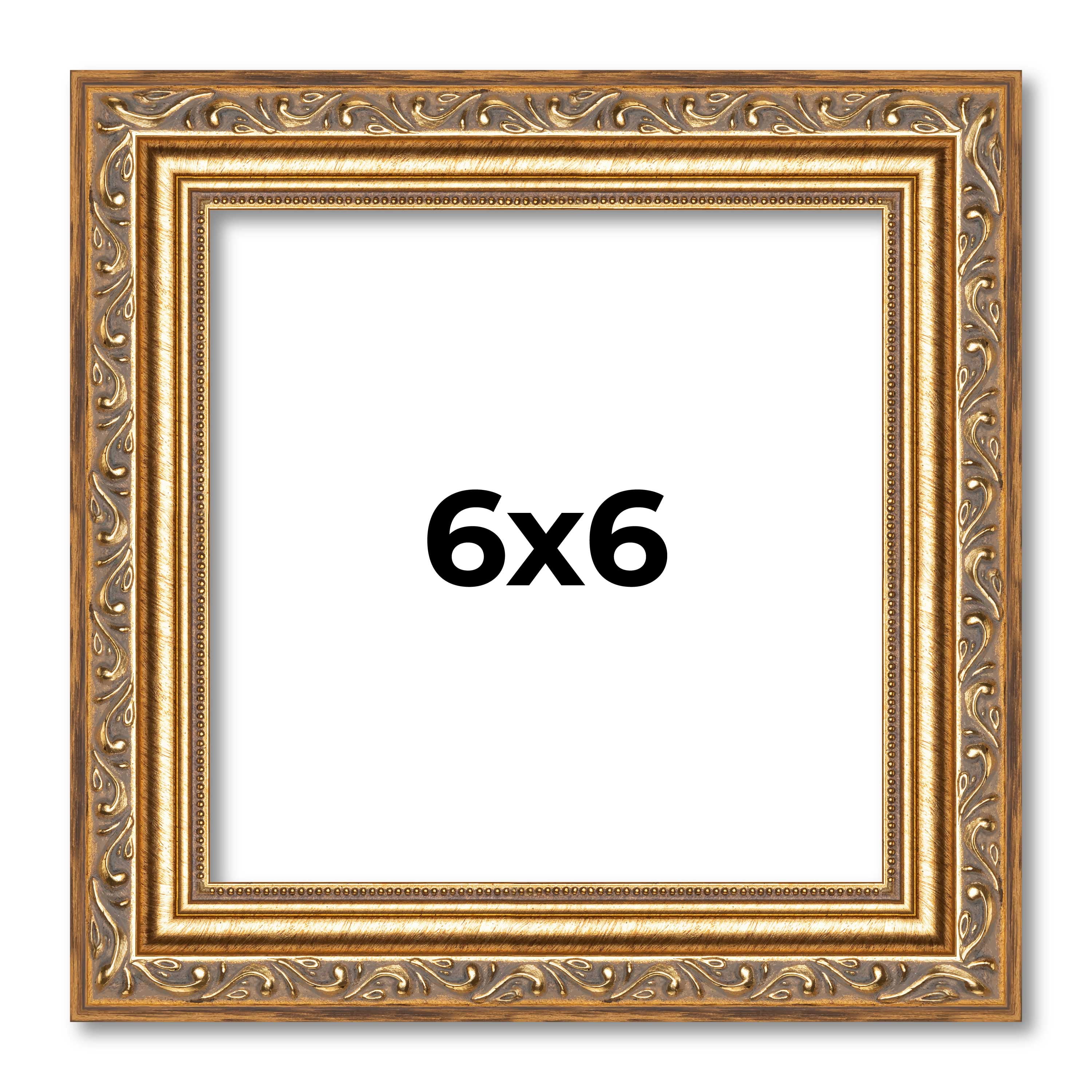 6x6 Frame Gold Solid Wood Picture Frame Width 1.25 Inches | Interior ...