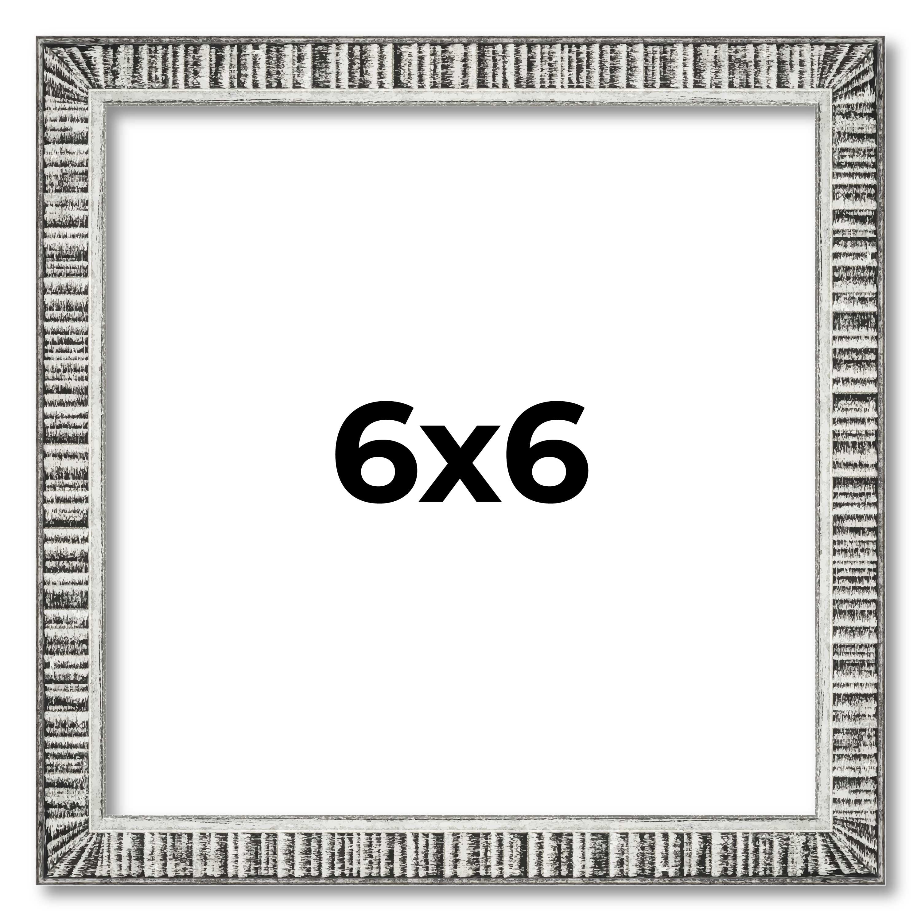 6x6 Frame Silver Picture Frame - Modern Photo Frame Includes UV Acrylic ...