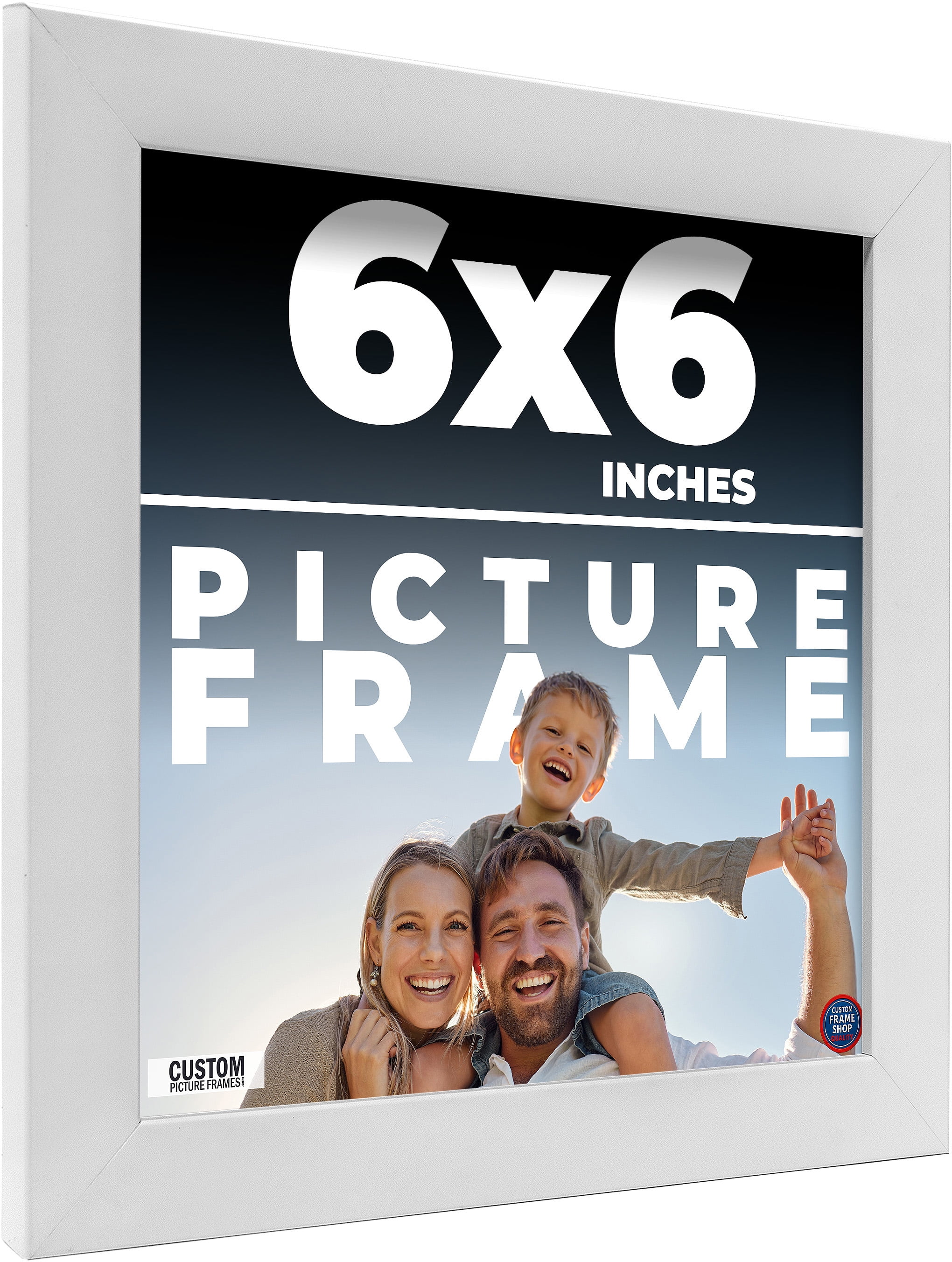 6x6 Frame White Real Wood Picture Frame Width 0.75 inches | Interior ...