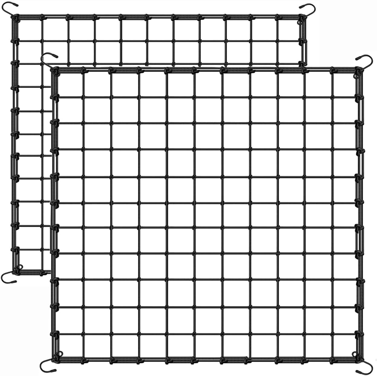 6x6 Ft Elastic Plant Trellis Net - 2-Pack Scrog with 4 Hooks for Grow ...