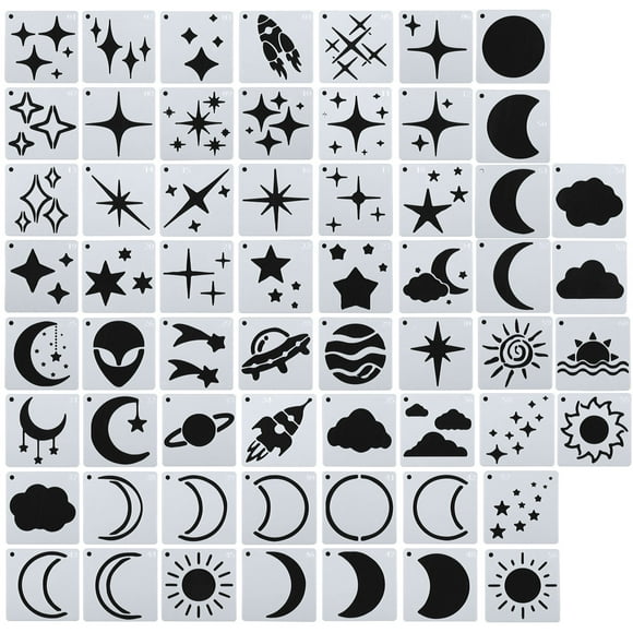 Moon And Stars Stencil