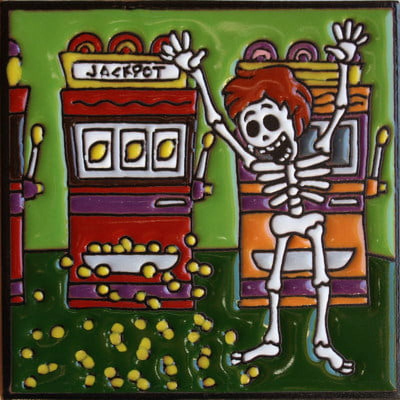 6x6 Jackpot. Day-Of-The-Dead Clay Tile - Walmart.com