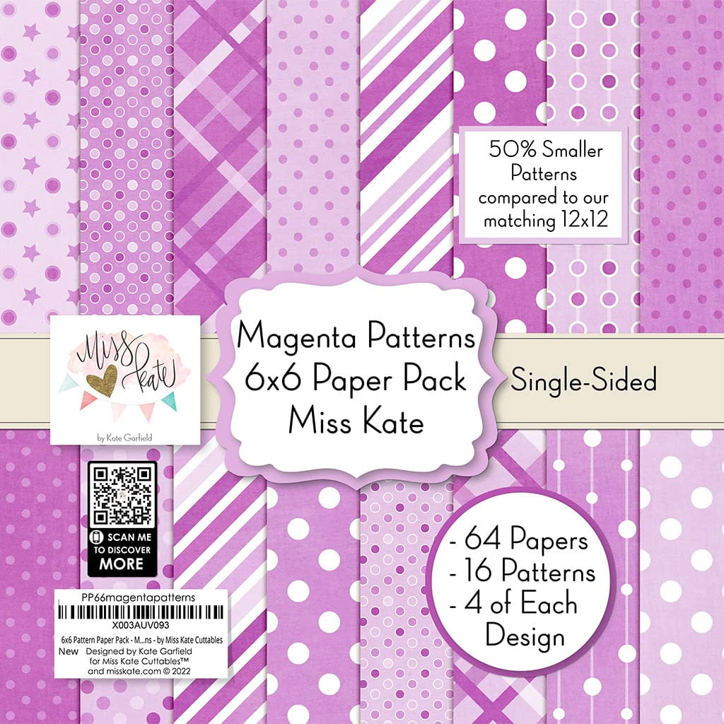 6x6 Pattern Paper Pack MMF7 - Magenta Patterns - Basics - Scrapbook ...