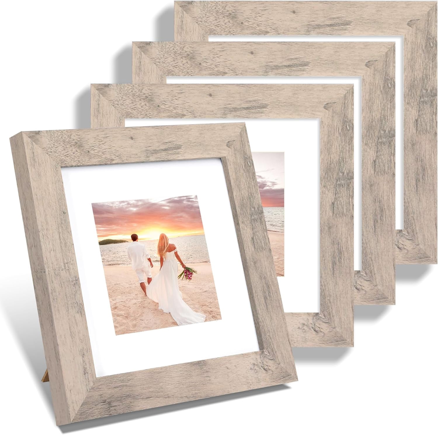 6x6 Picture Frame Set of 4 with High Definition Glass, Smoke Gray Frame ...