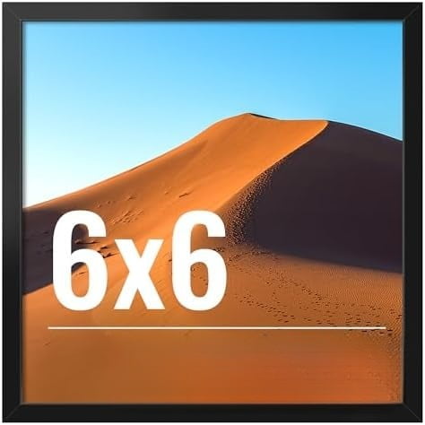 6x6 Picture Frame for Wall Display, 6x6 Black Picture Frame with HD ...