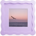 6x6 Picture Frame with Mat for 4x4, Wavy Edge Wooden Real Glass Photo ...