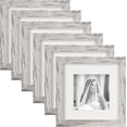 6x6 Picture Frames Set of 6 Distressed White Wood Grain Photo Frame for ...