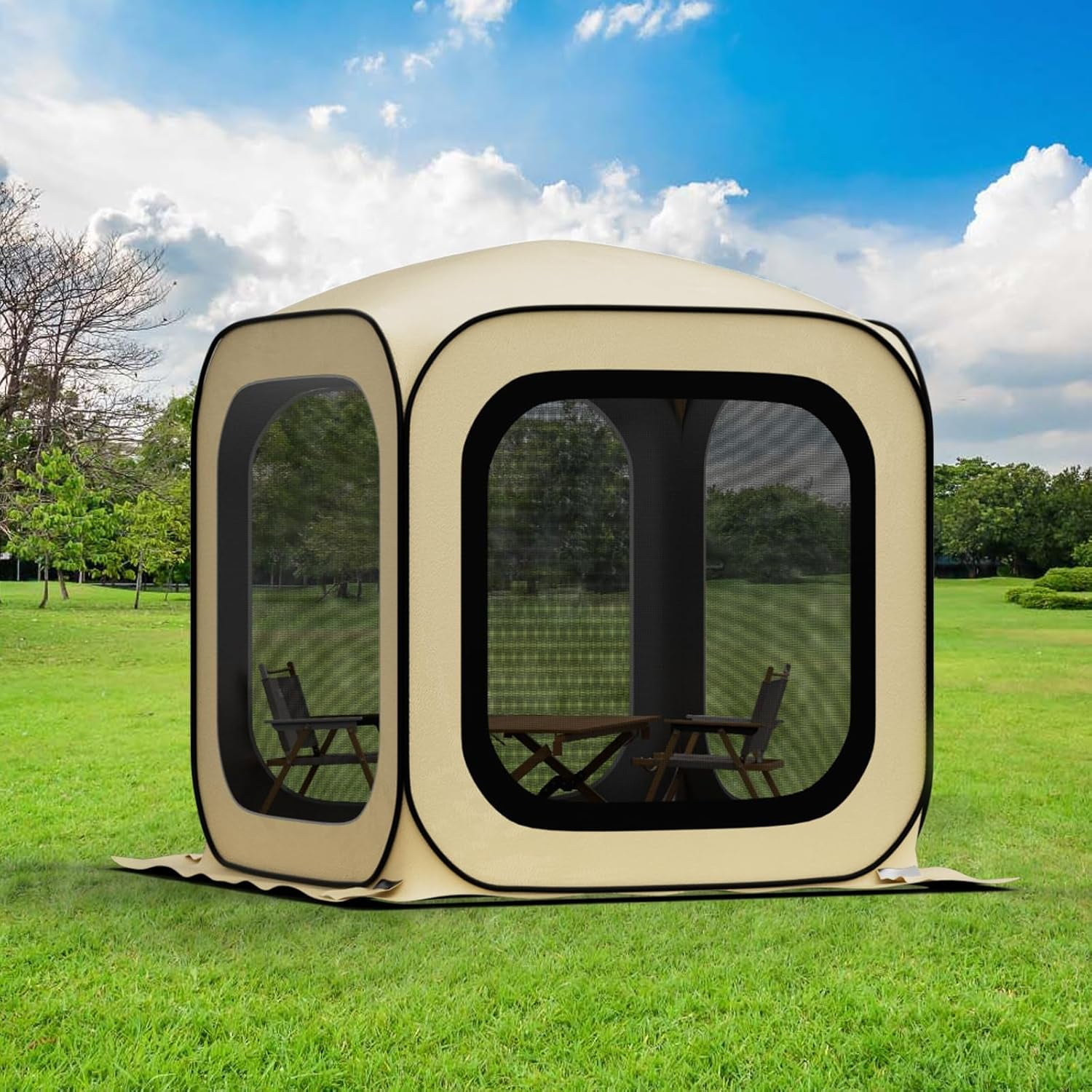 6x6 Pop-up Screen House Tent, Portable Screen Rooms for Outdoors with ...