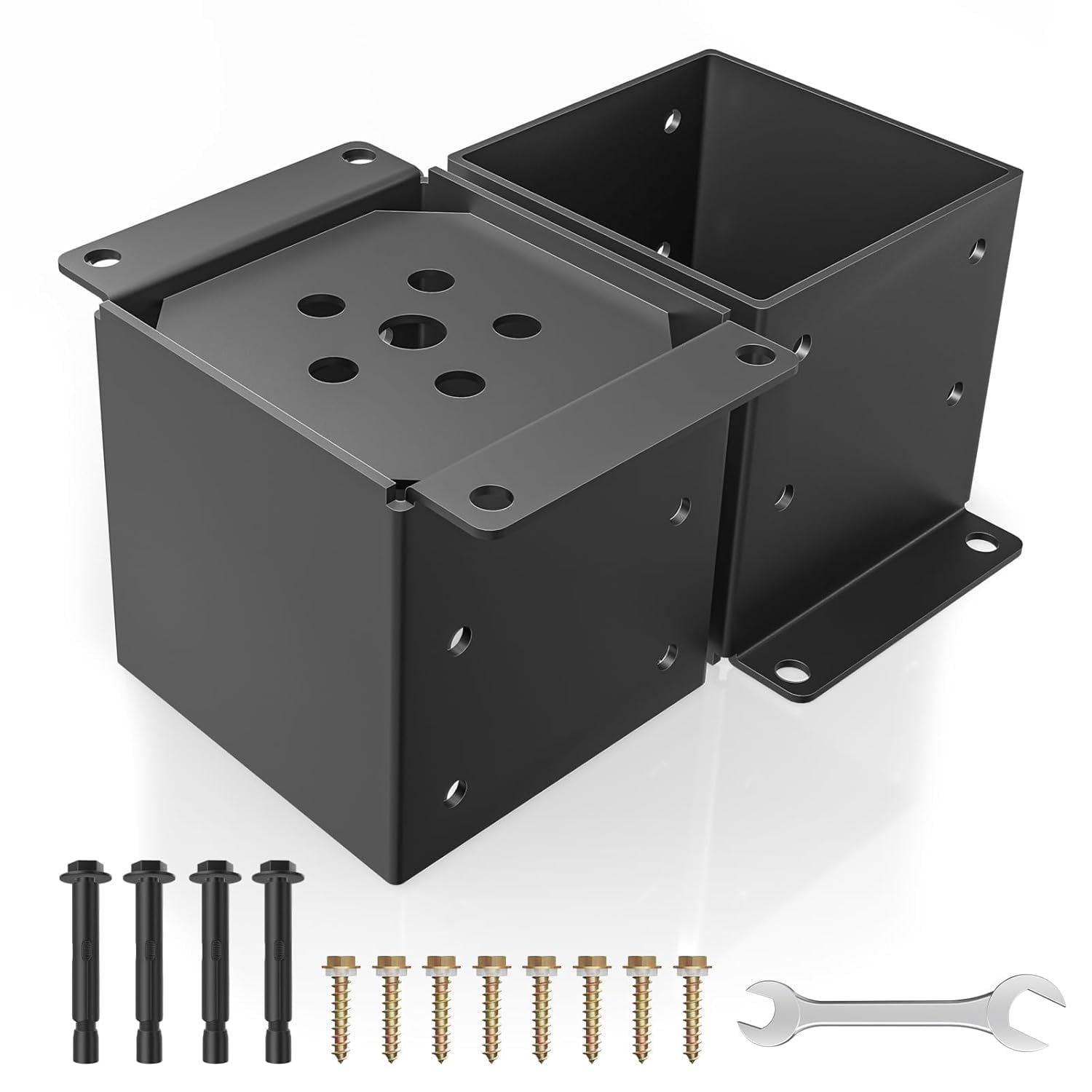 6x6 Post Base 2 Pcs, Heavy Duty Anchor With Anti-Corrosive Partition ...