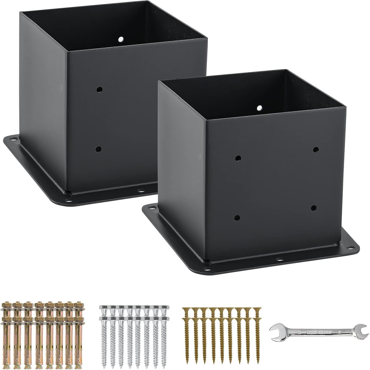 6x6 Post Base 2 Pcs, (Inner Size 5.6x5.6) Post Anchors, 13GA Thick ...