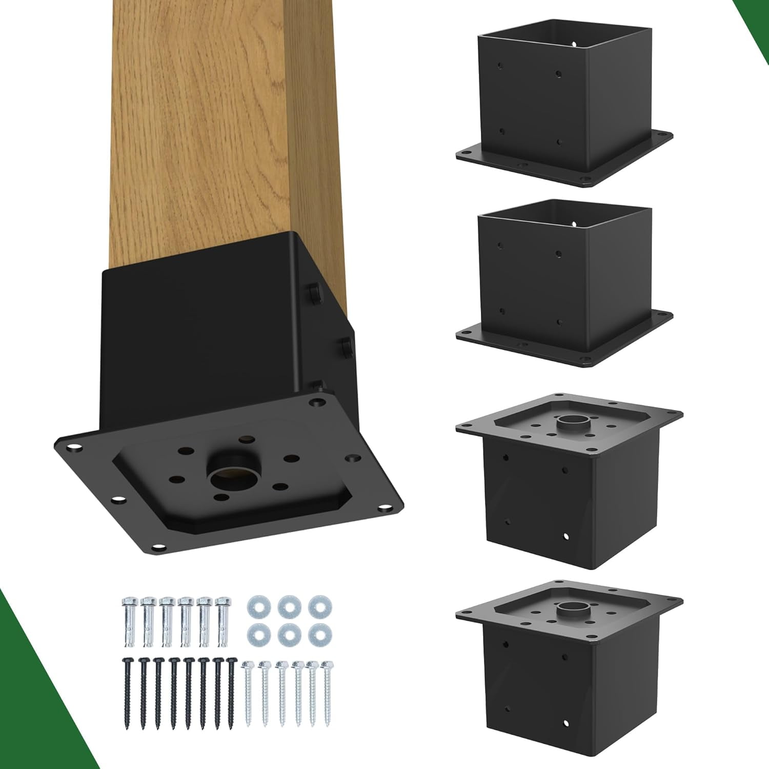 6x6 Post Base 4 Pcs, Standoff Deck Post Anchor for Concrete, Heavy Duty ...