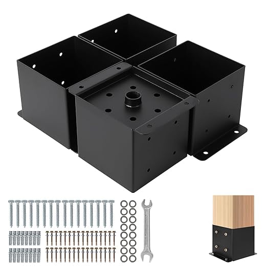 6x6 Post Base, Heavy-Duty Post Bracket for Concrete & Wood Posts ...