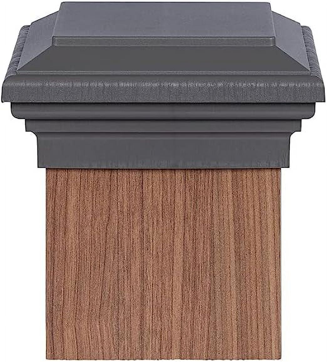 6x6 Post Cap (5.5") Gray Flat Square Newel Newport Top for Outdoor ...