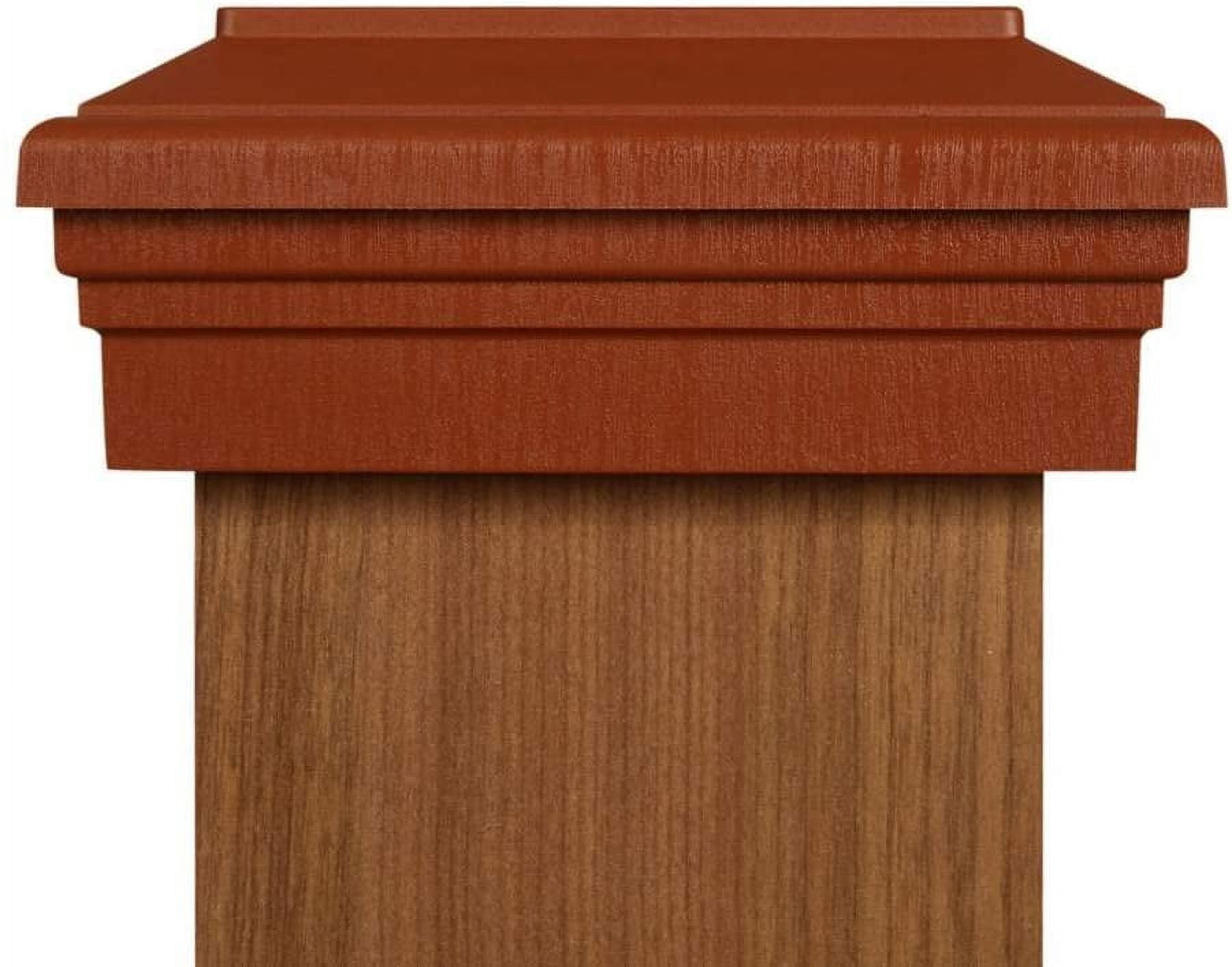 6x6 Post Cap │ Cedar Color Flat Top - Walmart.com