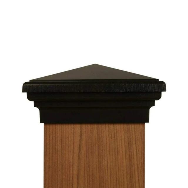 Black Pyramid Top 6x6 Post Cap for Outdoor Fence and Deck Base Cover ...