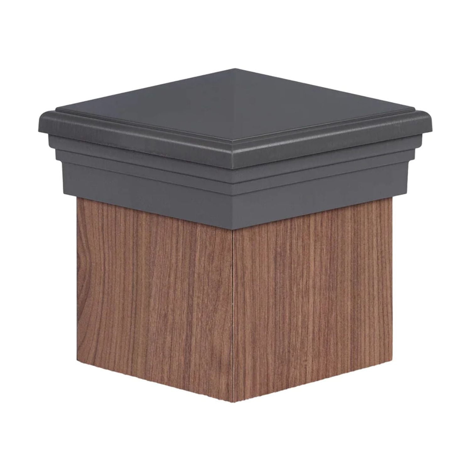 6x6 Post Cap | Metallic Gray Pyramid Top - Walmart.com