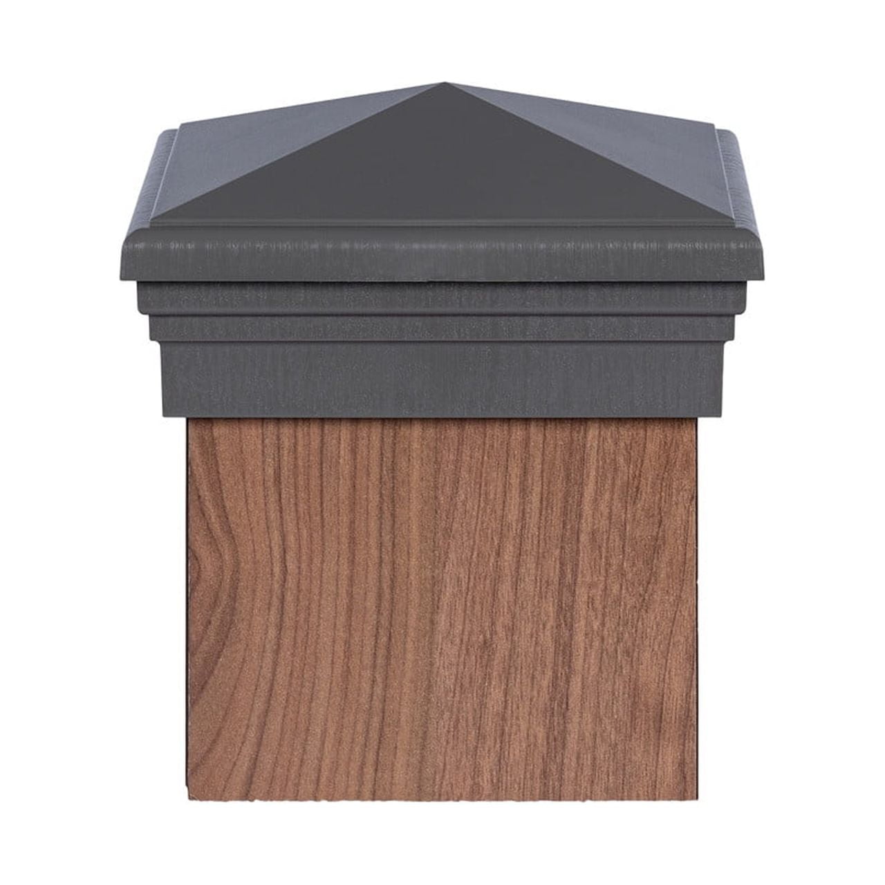 6x6 Post Caps (6.0") Gray New England Pyramid Style Top for Fences ...
