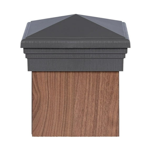 6x6 Post Caps (6.0") Gray New England Pyramid Style Top for Fences ...